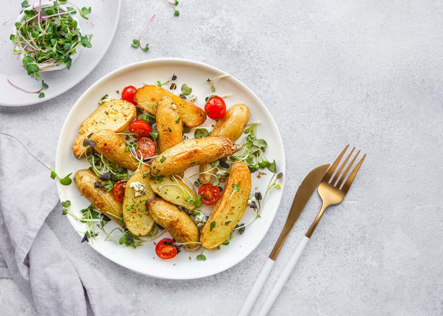 Roasted Fingerling and Marinated Tomato Salad with Herb Vinaigrette ...